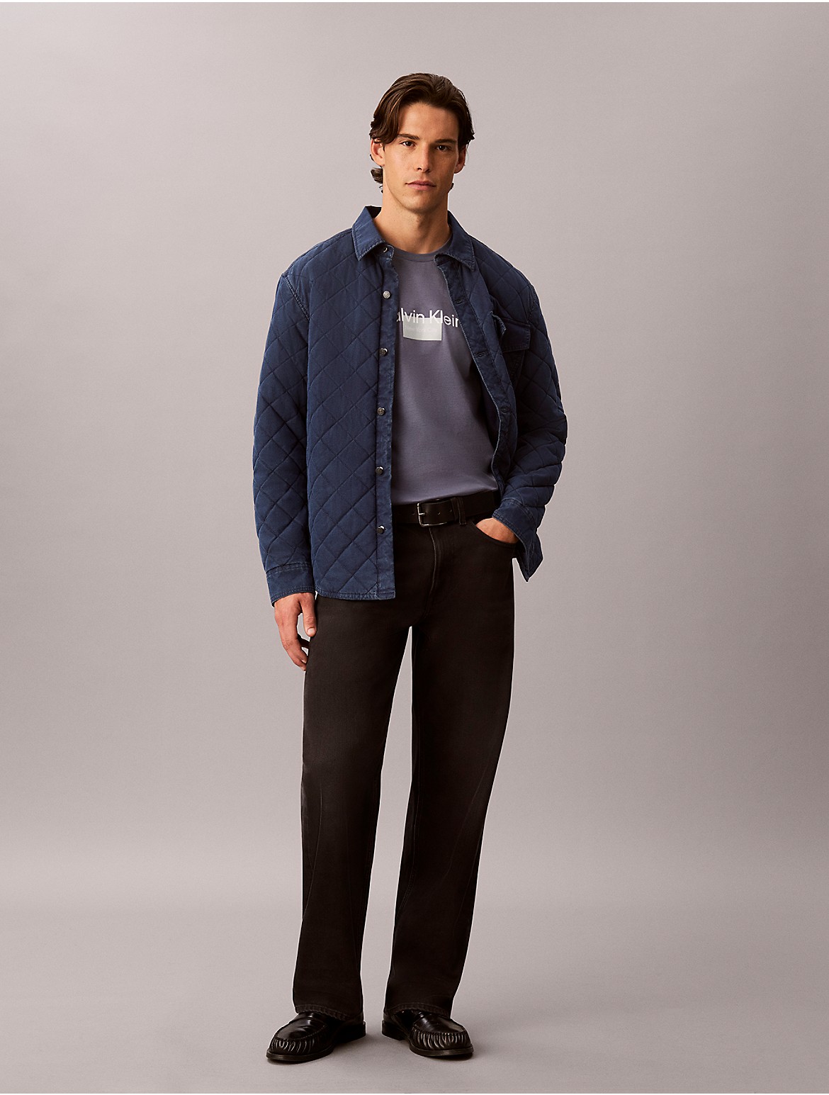 CALVIN KLEIN box logo crewneck tee