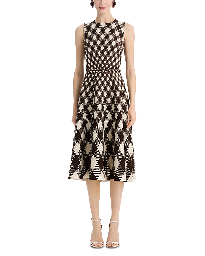 OSCAR DE LA RENTA Oscar De La Renta Argyle Degrade Wool Blend Day Dress