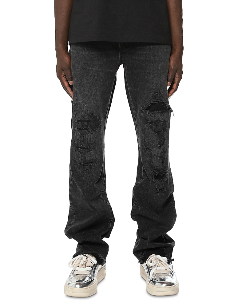 PURPLE BRAND Purple Brand Heavy Destroy Slim Flare Jeans
