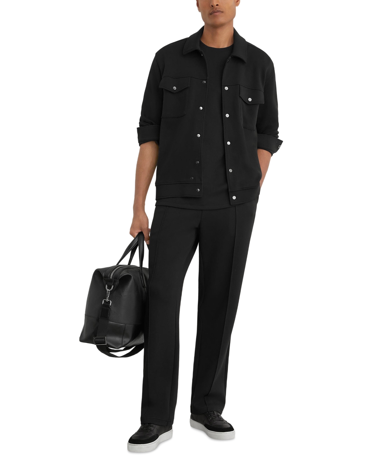 REISS thom twin pocket interlock overshirt