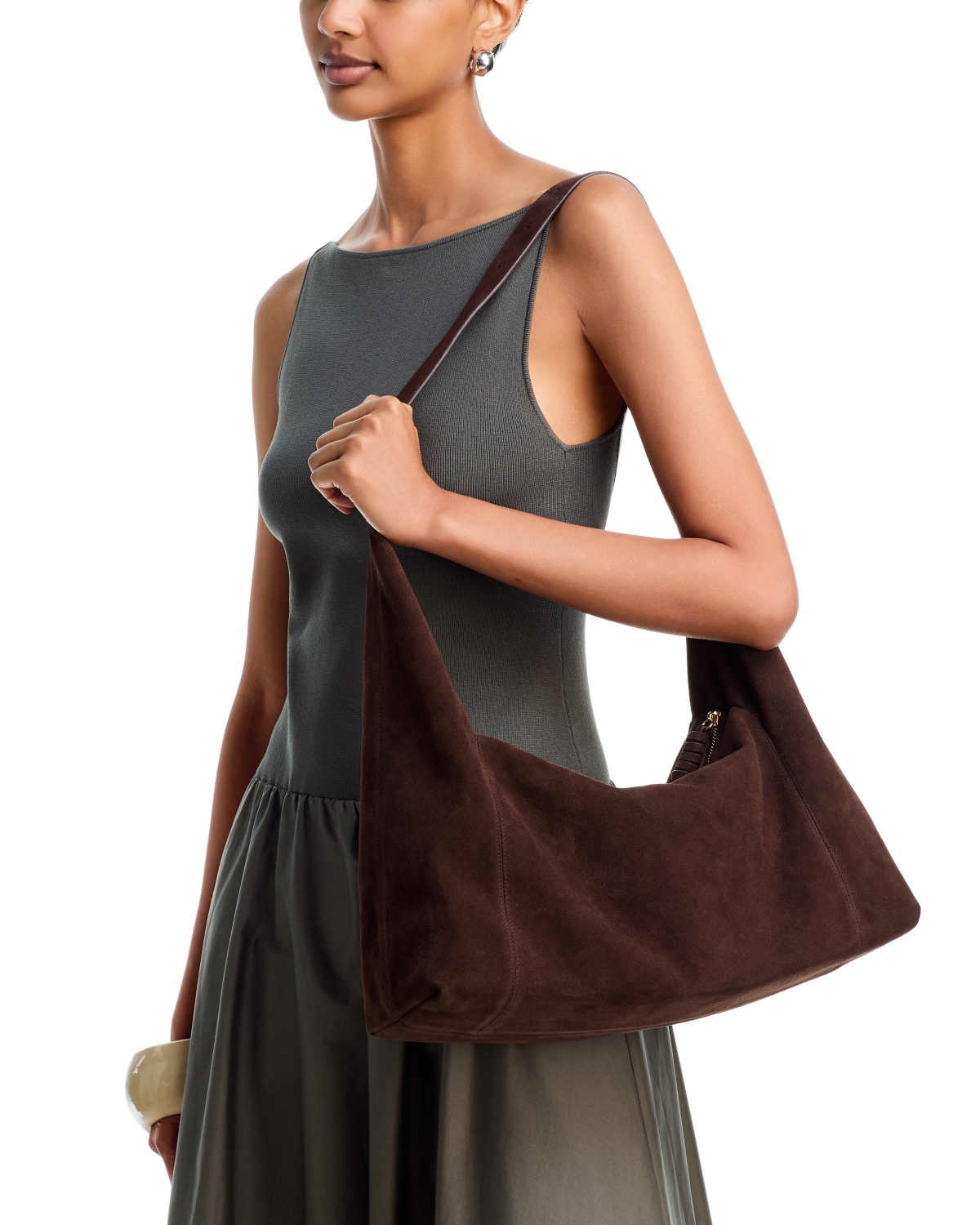 AQUA Aqua Large Suede Hobo Bag