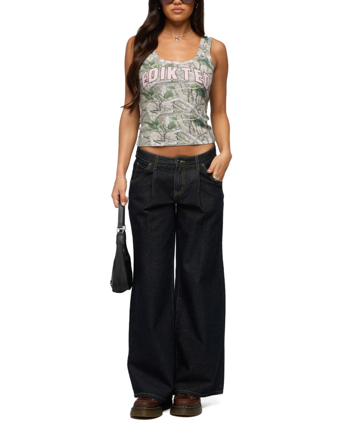 EDIKTED Edikted Ribbed Logo Tank Top