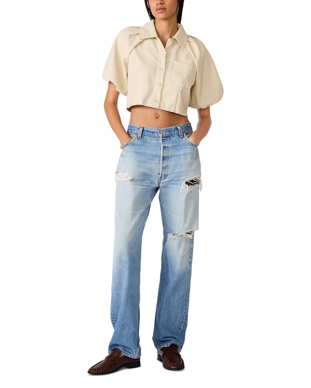 STEVE MADDEN Steve Madden Reece Cropped Blouse