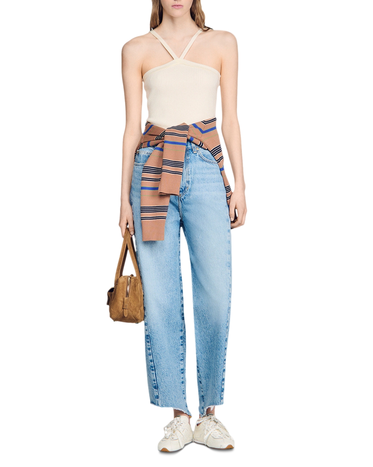 SANDRO Sandro Arenadia Short Rib Knit Top