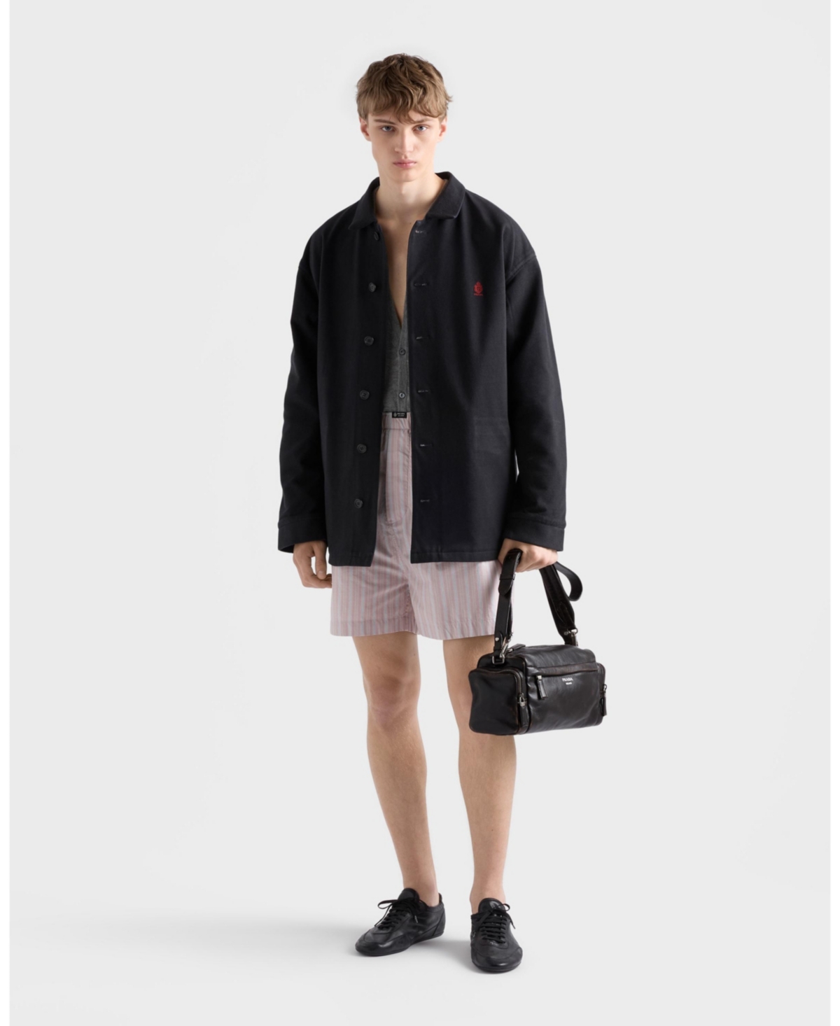PRADA Prada Distressed Nappa Leather Shoulder Bag