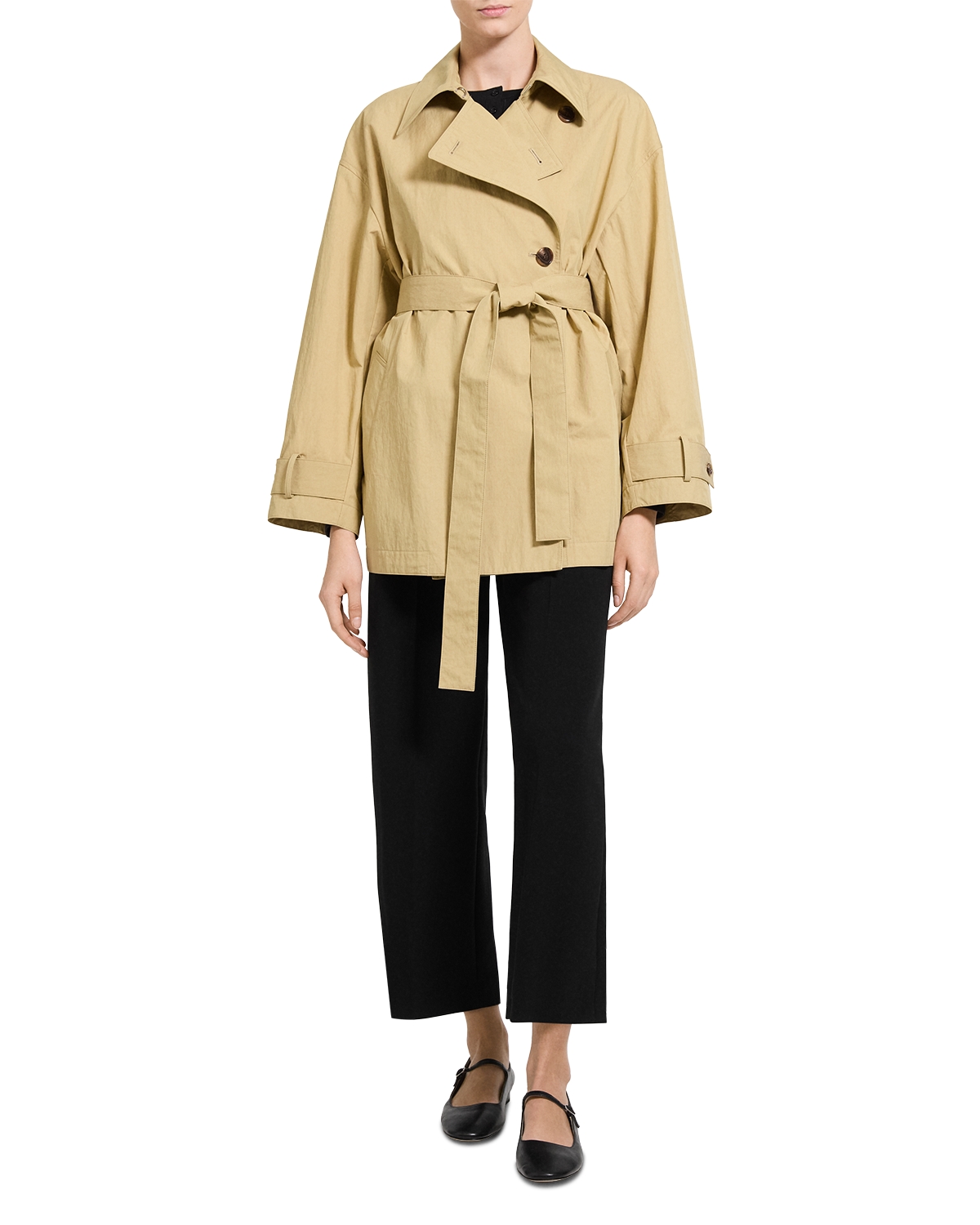 THEORY Theory Relaxed Double Breasted Trench Coat