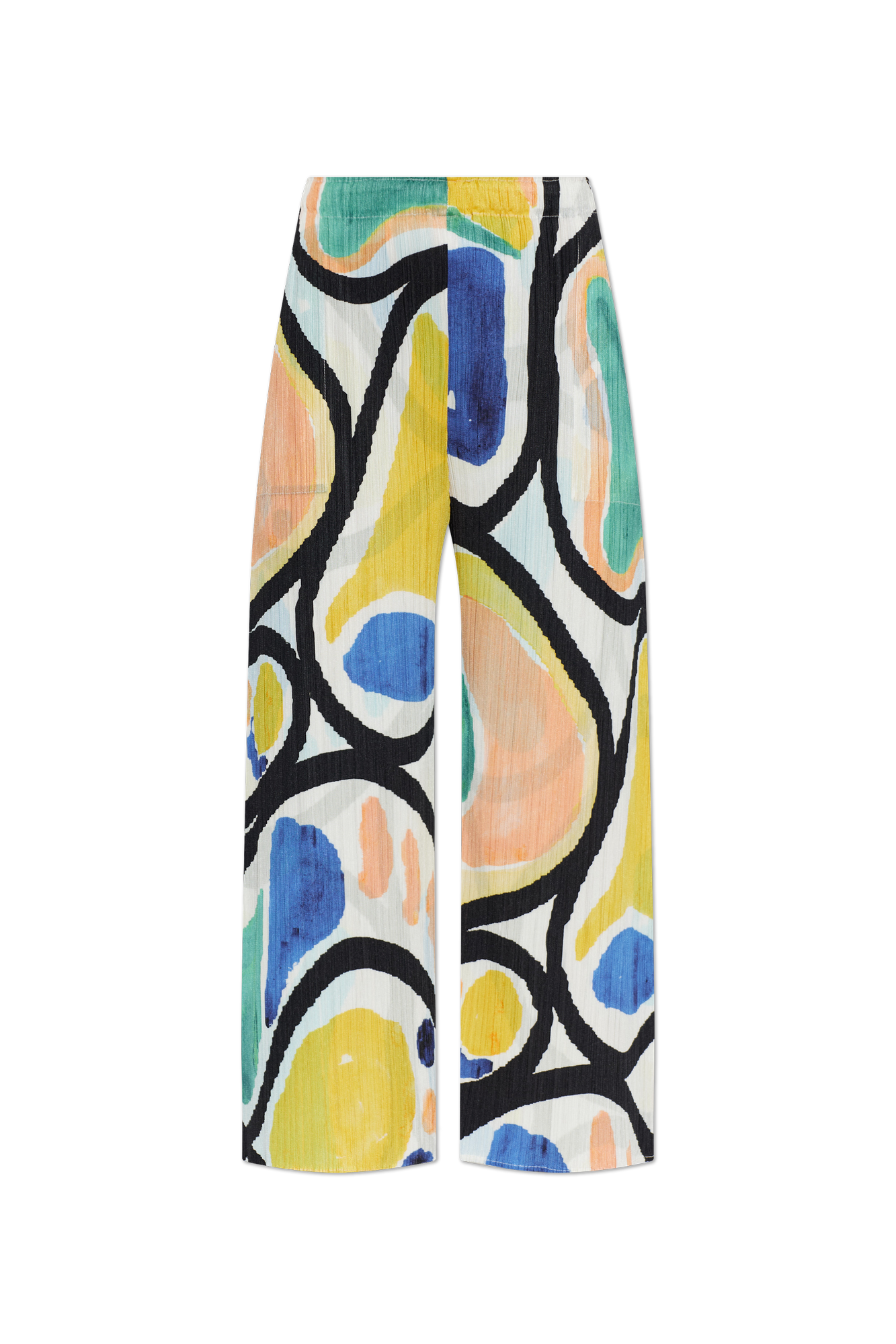 ISSEY MIYAKE Pleats Please Issey Miyake Multicolor Abstract Print Pleated Culottes