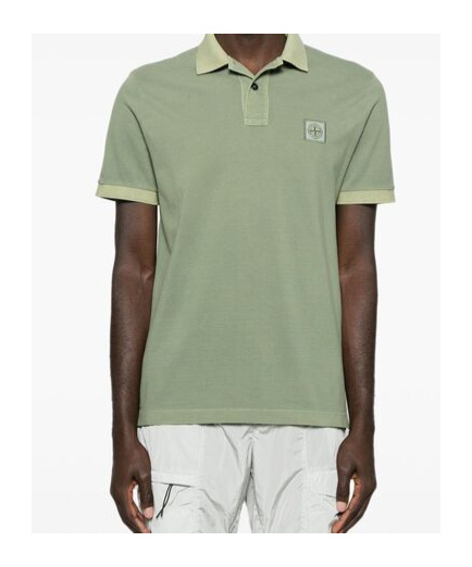 STONE ISLAND Stone Island Compass-Patch Buttoned Polo Shirt
