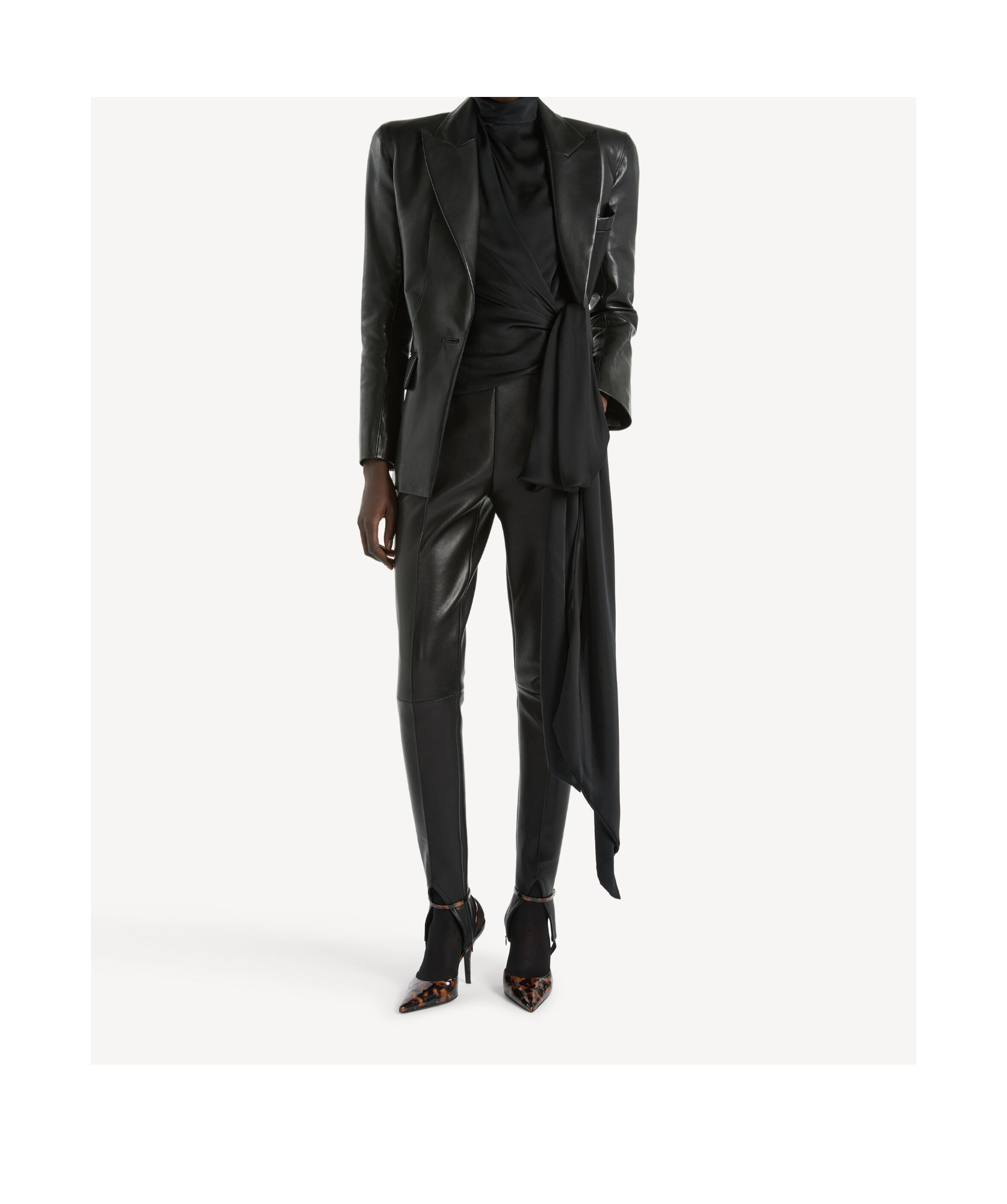BALMAIN Balmain Structured Shoulder Lambskin Blazer
