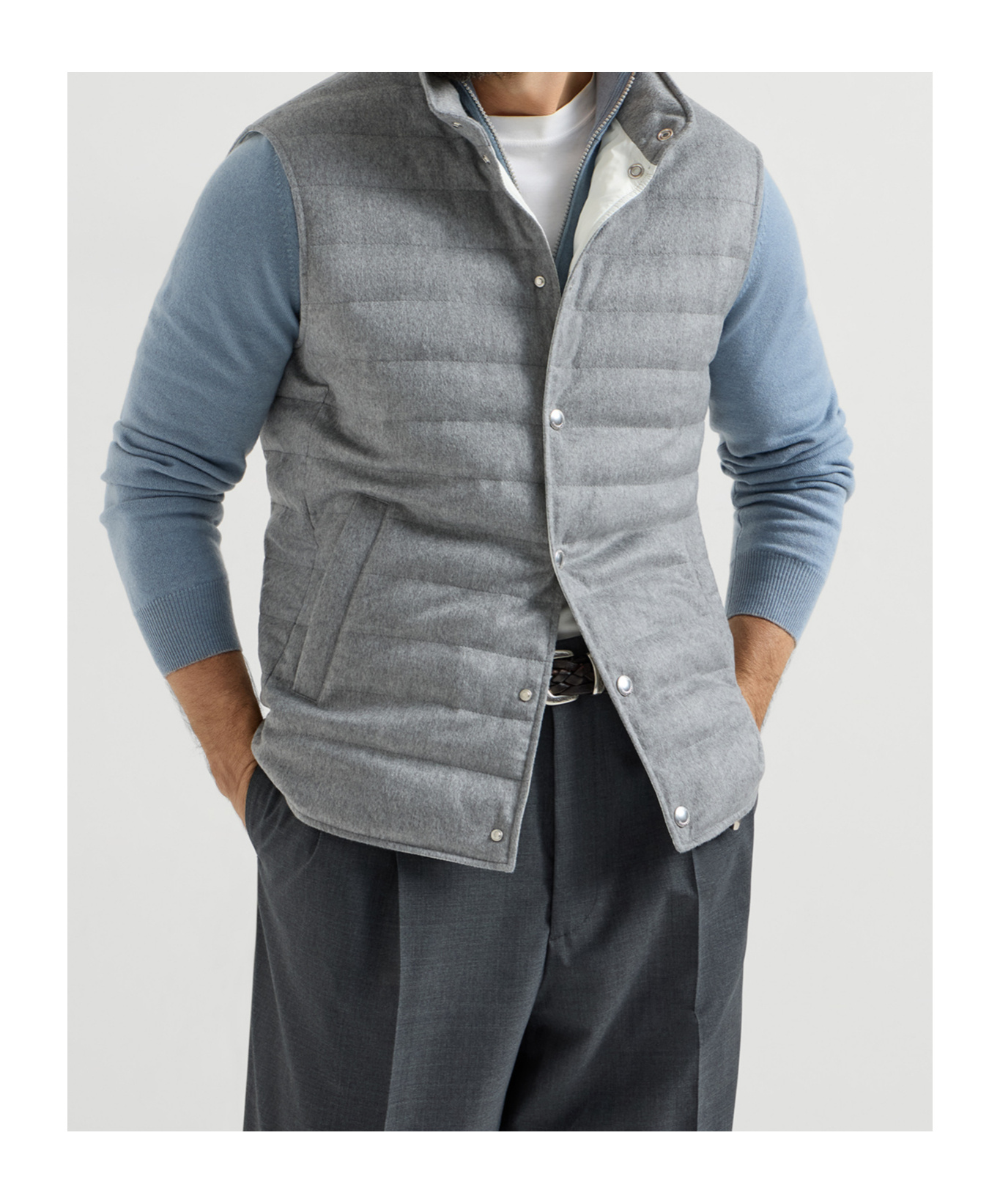 BRUNELLO CUCINELLI Brunello Cucinelli Flannel-Textured Down Gilet