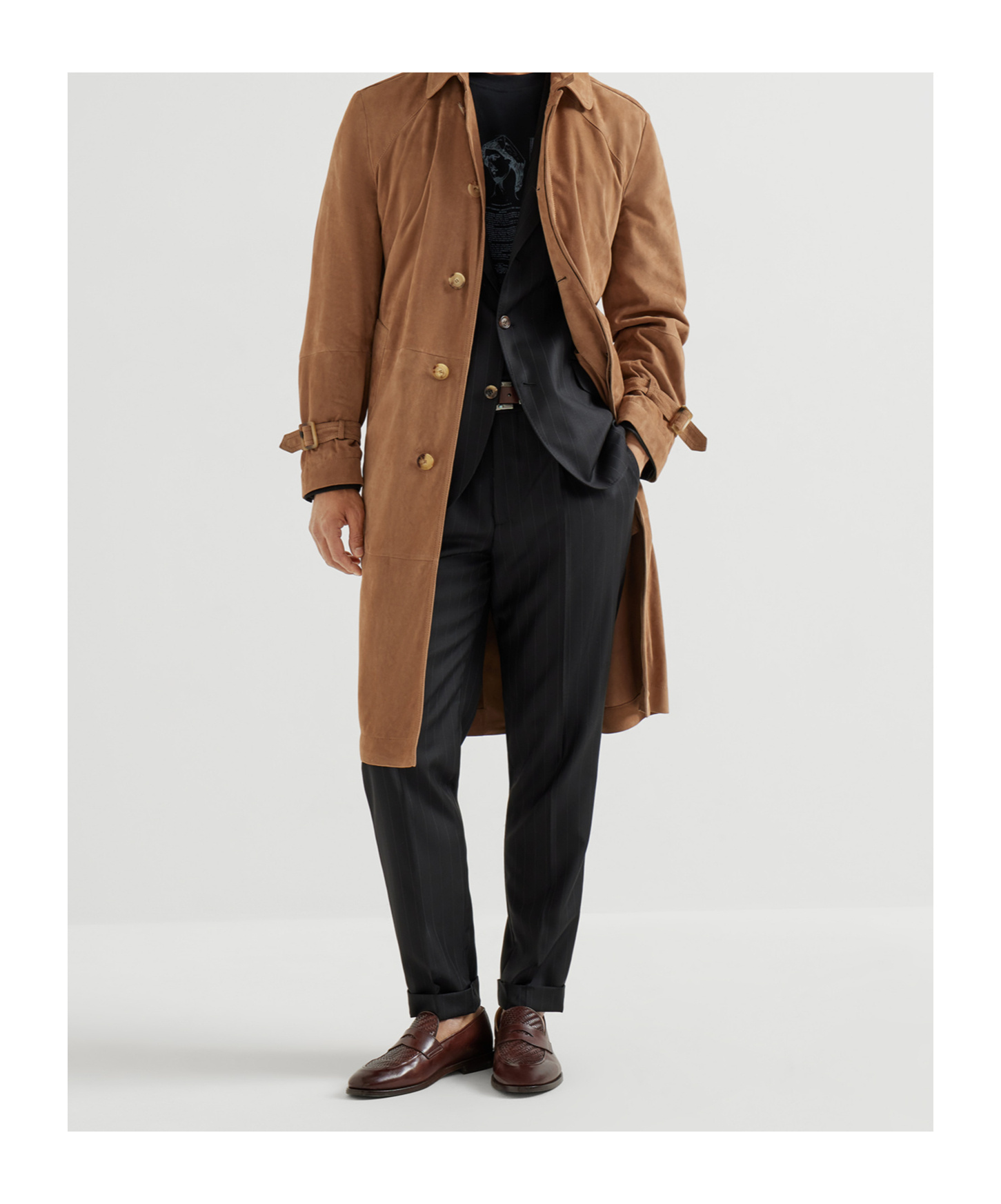 BRUNELLO CUCINELLI Brunello Cucinelli Tailored Pinstriped Pleated Trousers