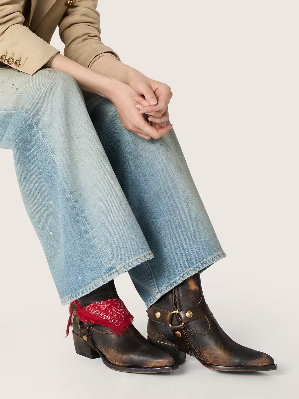 GOLDEN GOOSE Golden Goose Deluxe Brand Debbie Bandana Scarf Detailed Boots