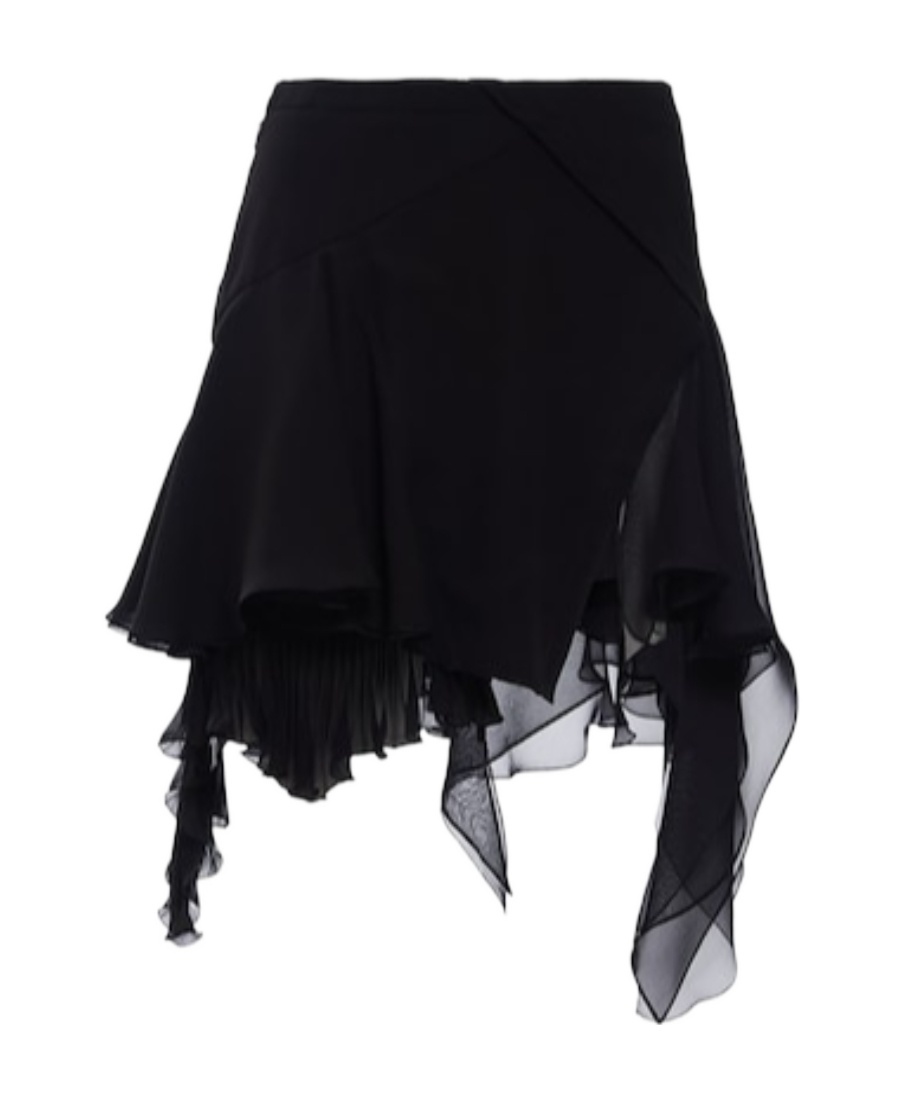 VERSACE Versace Asymmetrical Ruffle Hem Mini Skirt