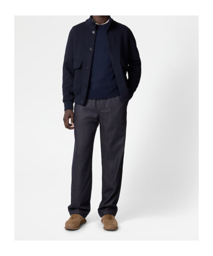 TOD'S Tod's Button-Up Bomber Jacket with Leather Trim