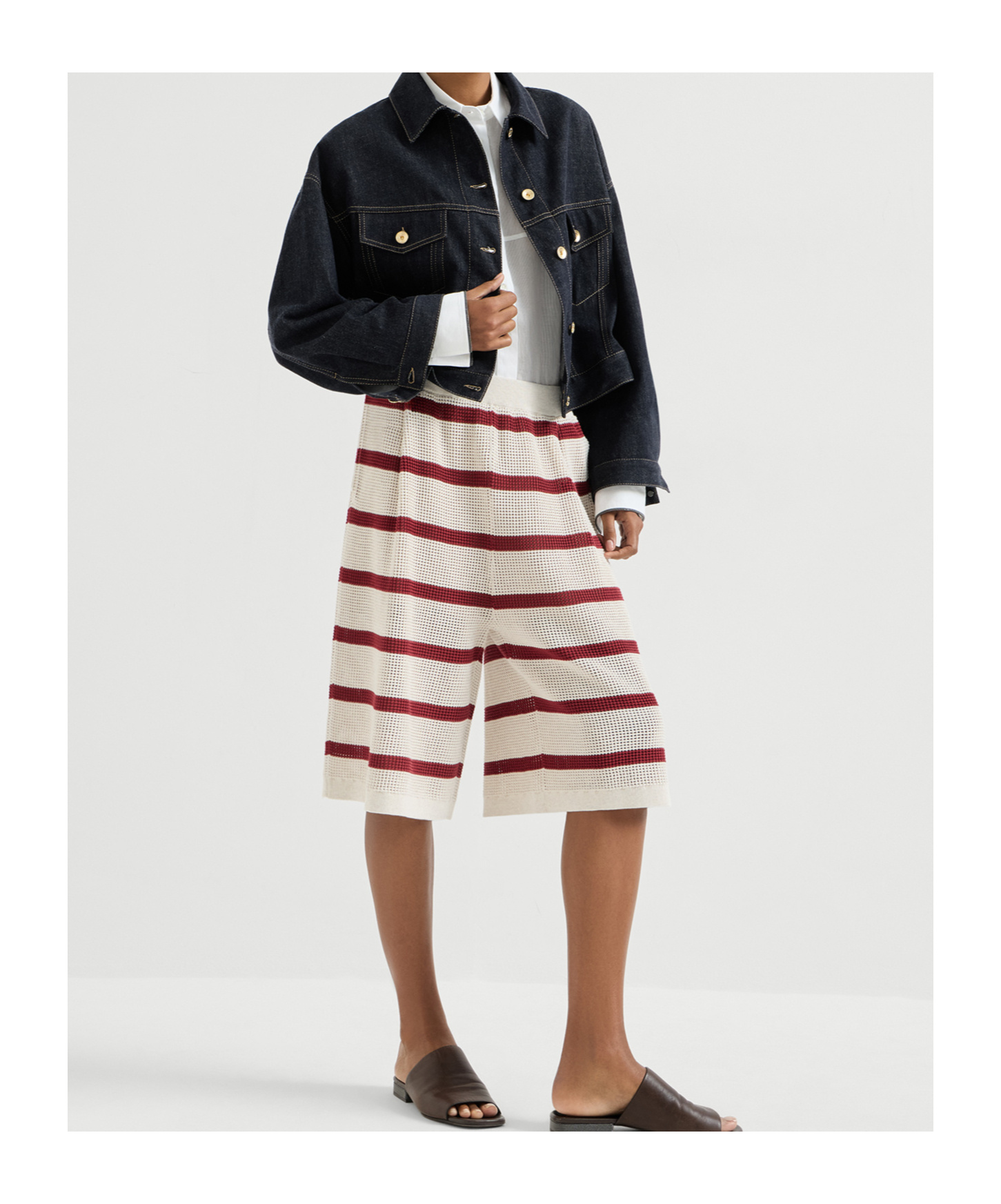 BRUNELLO CUCINELLI Brunello Cucinelli Striped Knit Bermuda Shorts