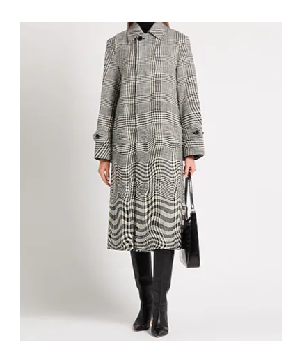 BURBERRY Burberry Single-Breasted Checked Jacquard Coat