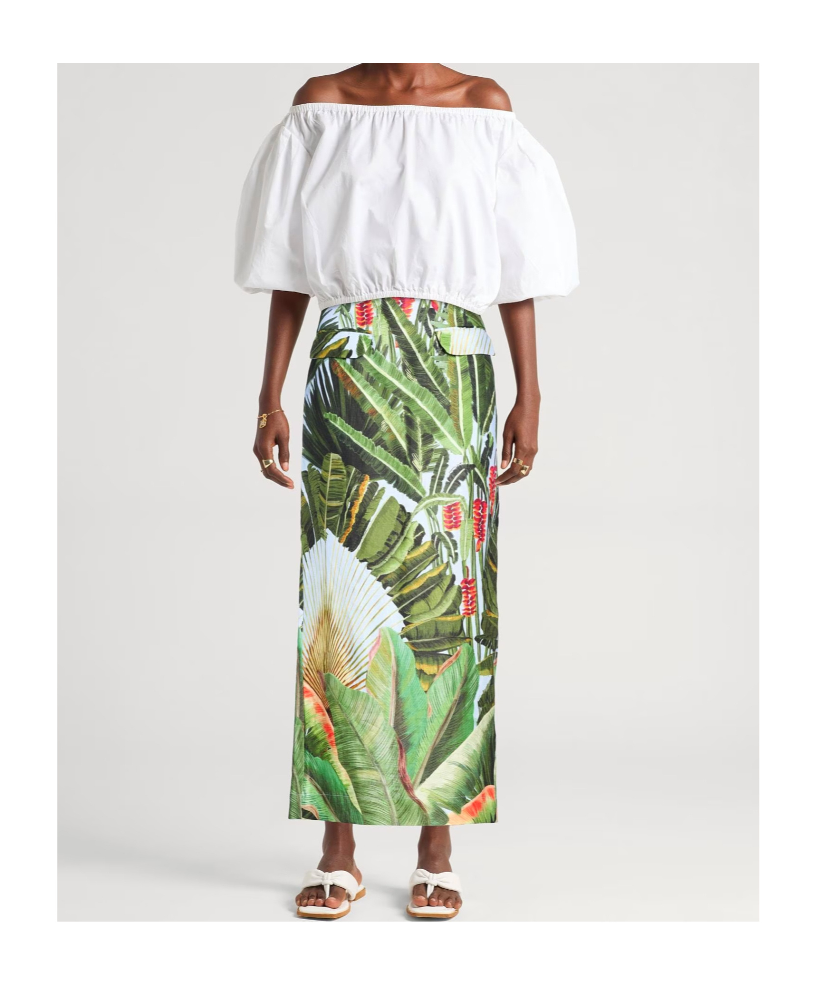 FARM RIO Farm Rio Floral Midi Skirt