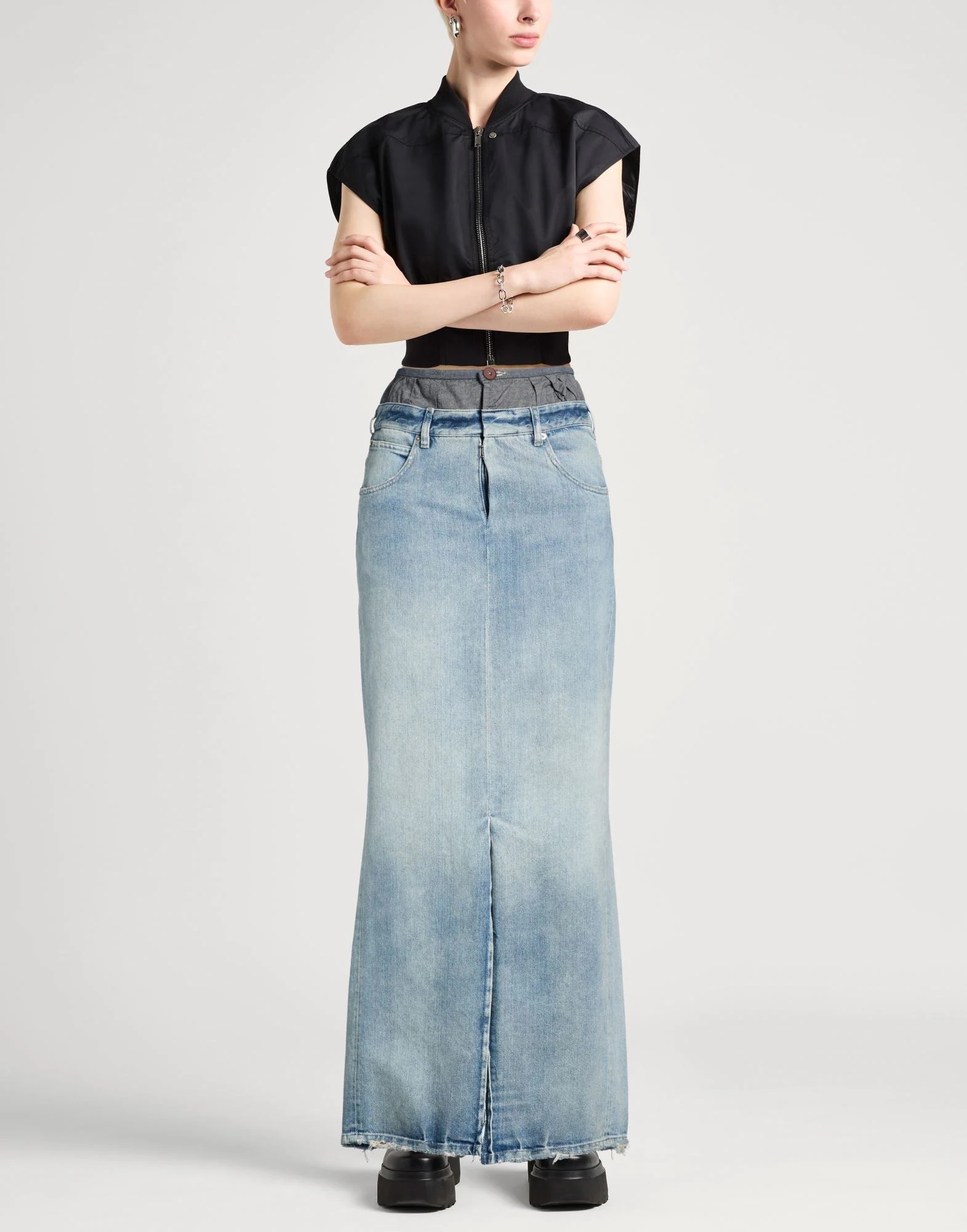 MAISON MARGIELA Maison Margiela Light Wash Denim Umbrella Skirt