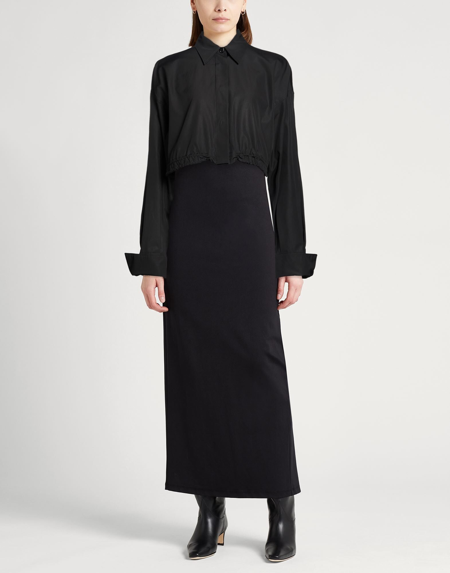 SPORTMAX Sportmax Solid Color Shirt with Drawstring Hem