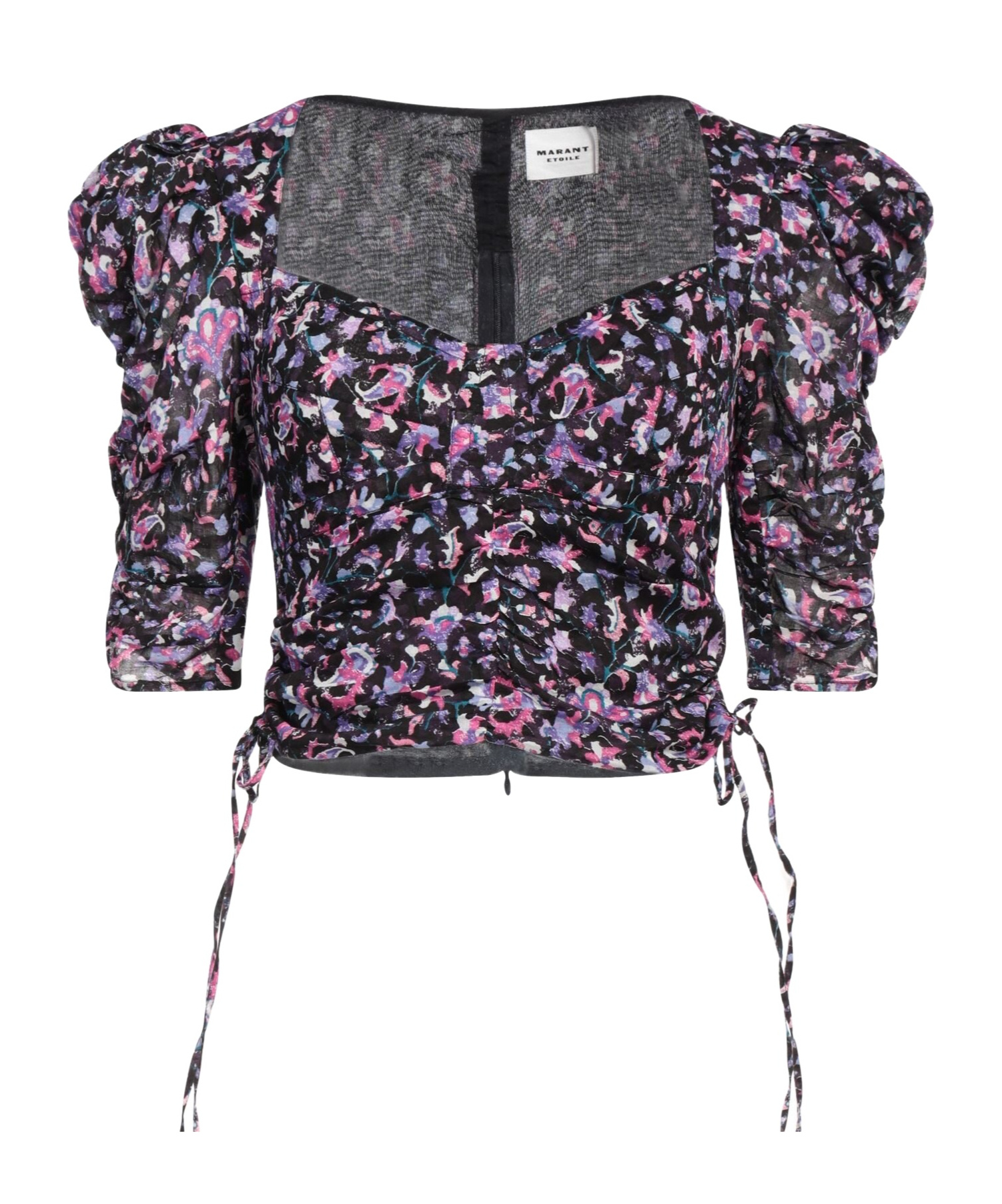 ISABEL MARANT ÉTOILE Isabel Marant Etoile Pleated Sweetheart Neckline Cropped Top
