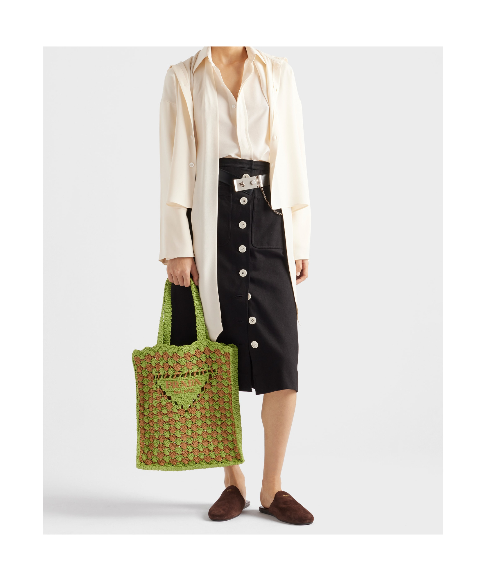 PRADA Prada Marocain Long Sleeve Shirt
