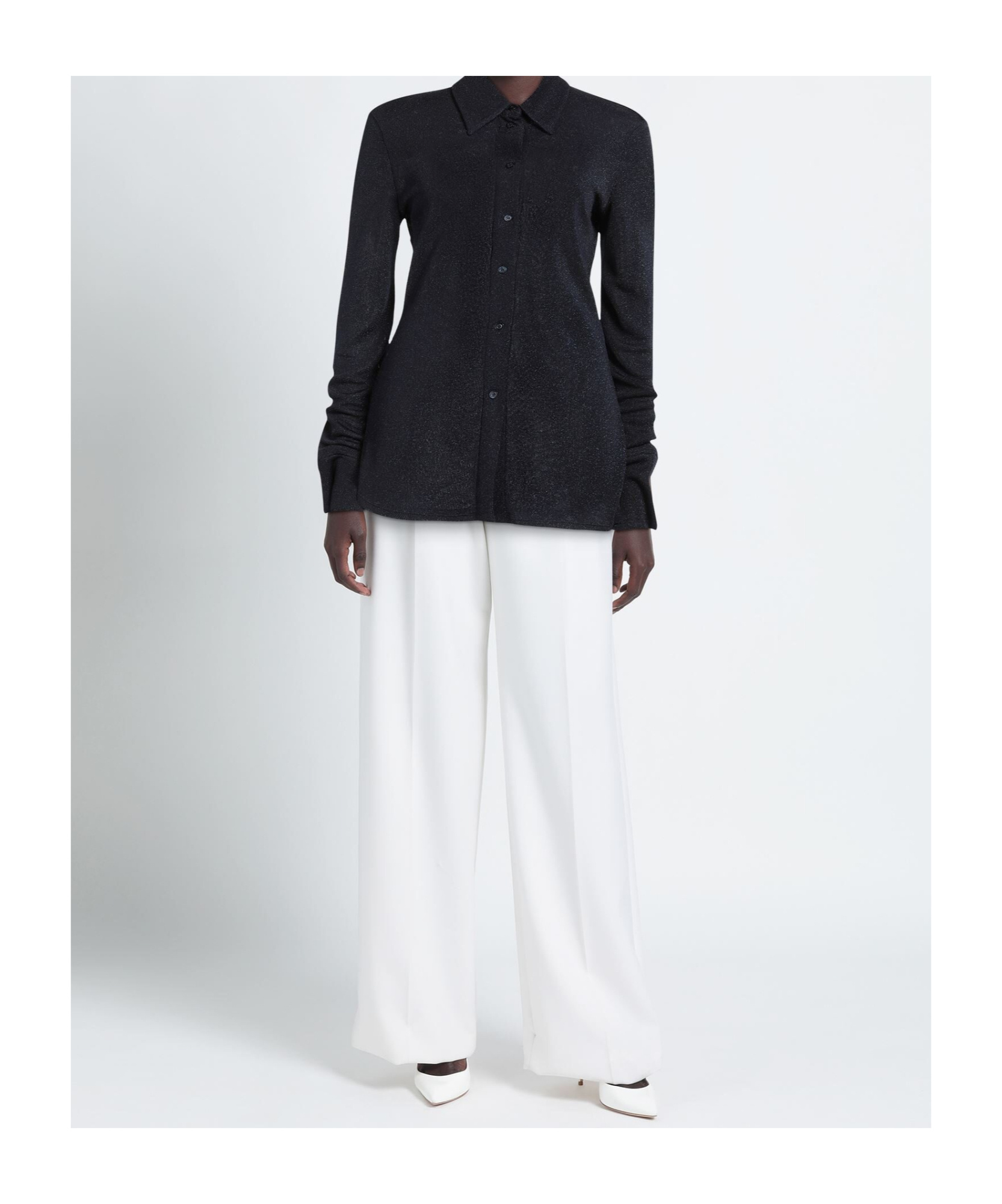 SPORTMAX Sportmax Metallic Crystal Embellished Knit Shirt