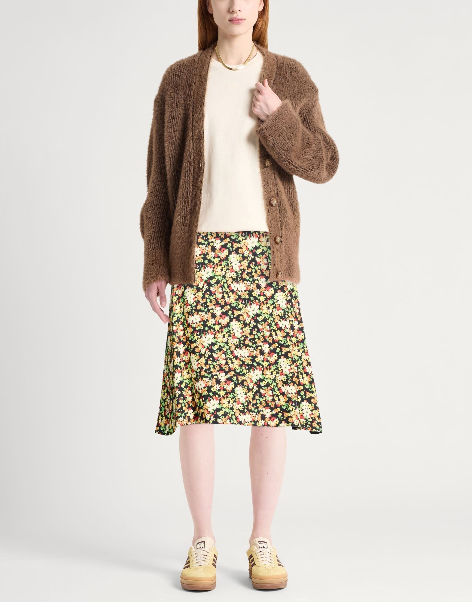 MARNI Marni Floral-Print Crepe Flared Skirt