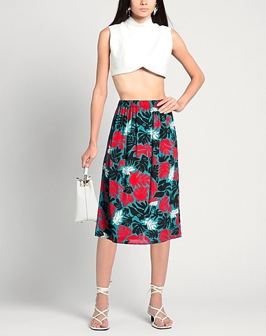 MARNI Marni Floral Print Crepe Flared Skirt