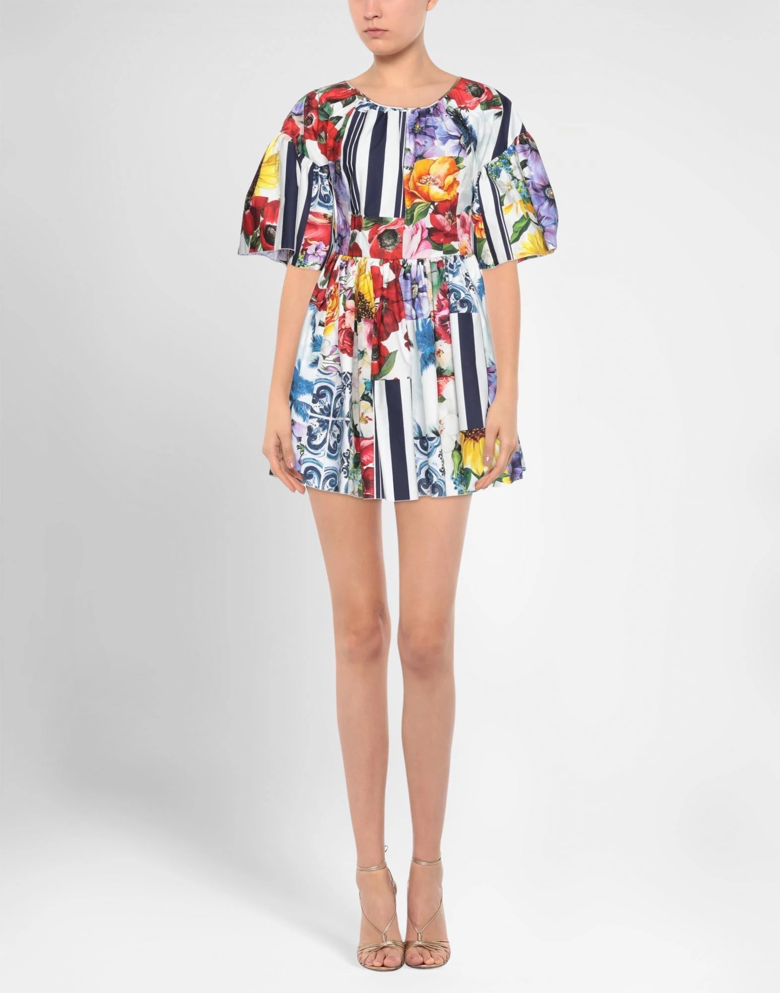 DOLCE & GABBANA Dolce & Gabbana Floral Print Short Sleeve Dress