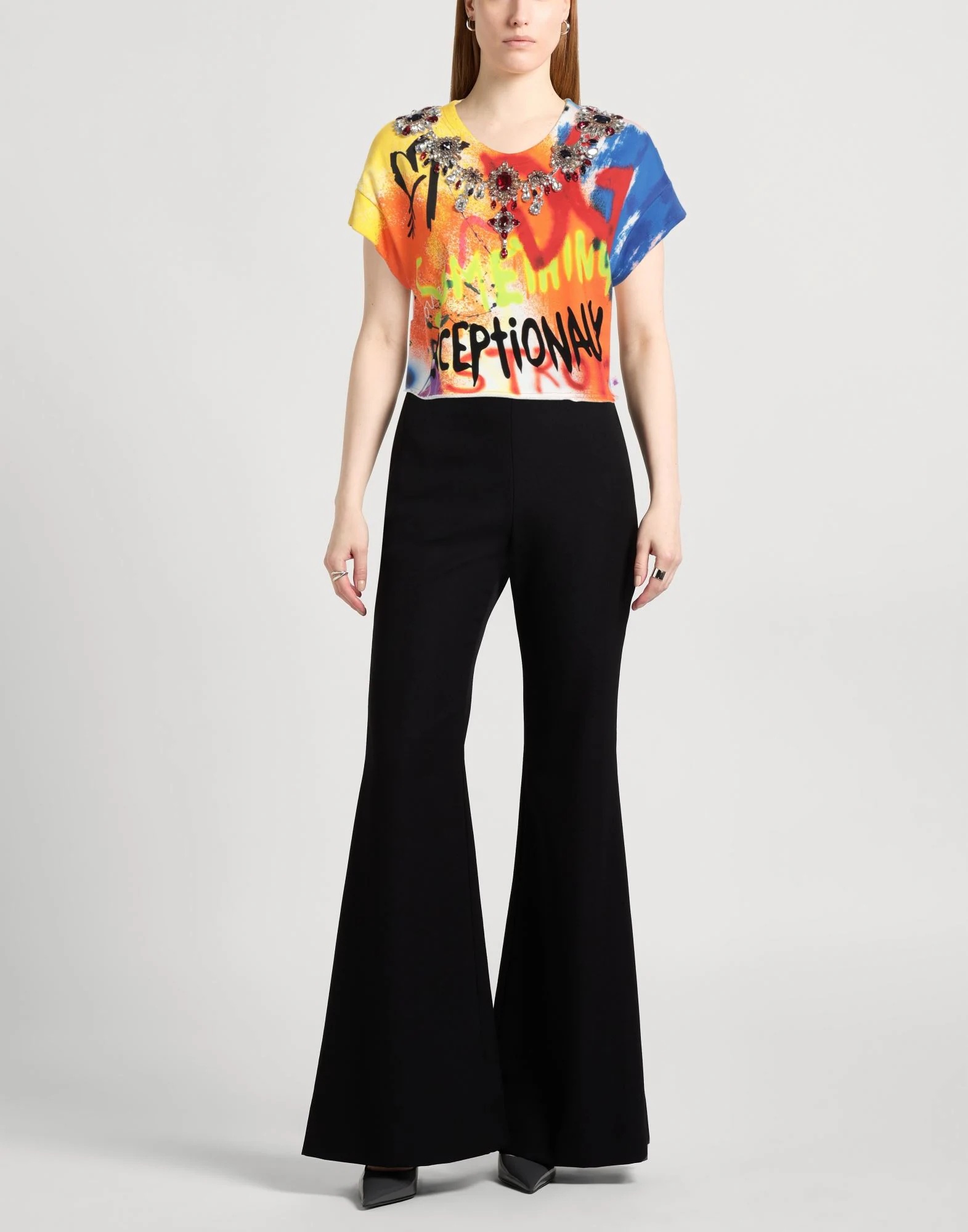 DOLCE & GABBANA Dolce & Gabbana Embellished Tie-Dye Cropped Top