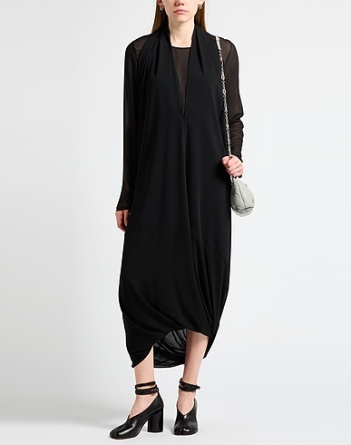 MAISON MARGIELA Mm6 Maison Margiela Black Long-Sleeved Flared Dress