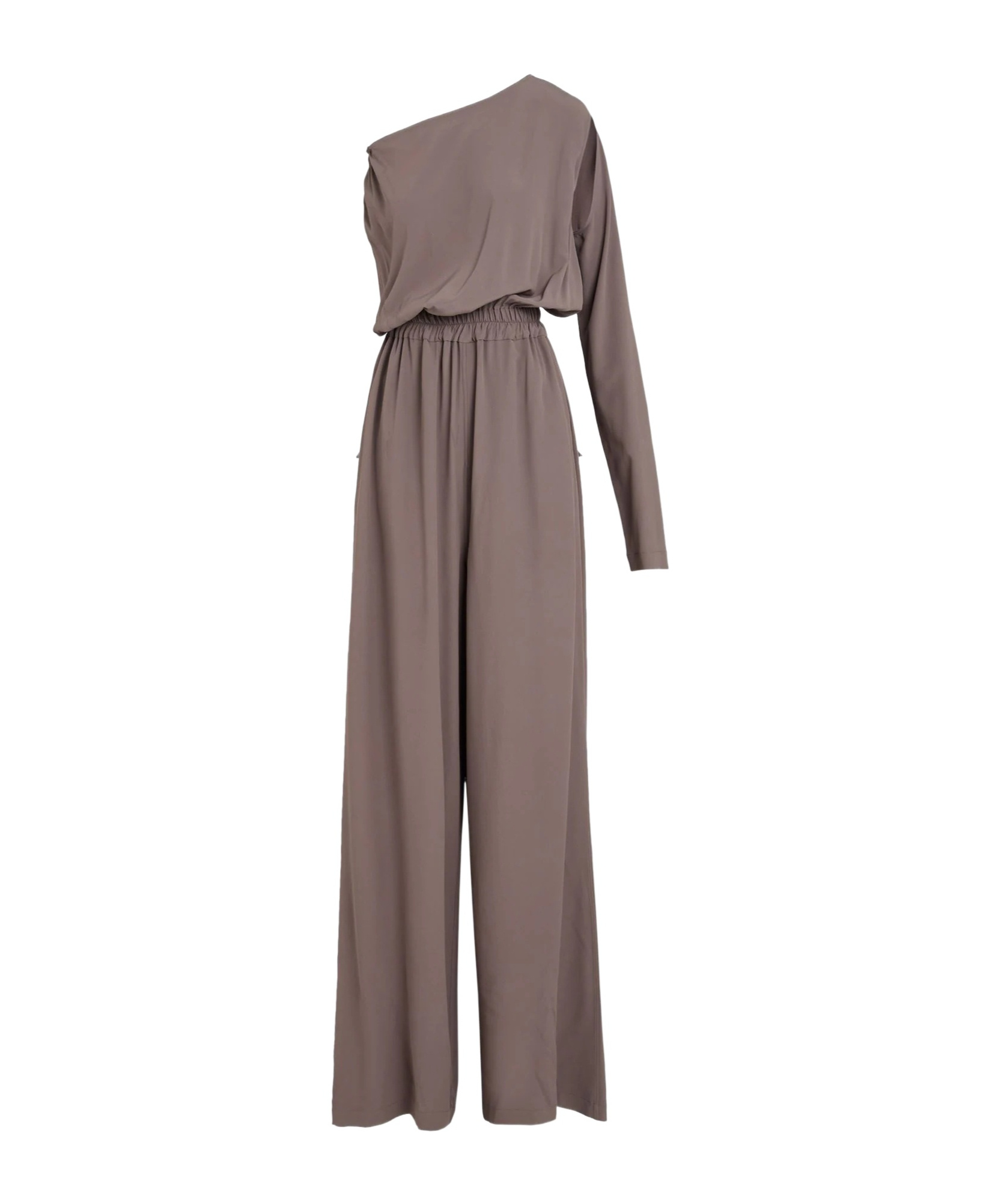 STAUD Phoebe Draped Silk-Blend Satin Blouse