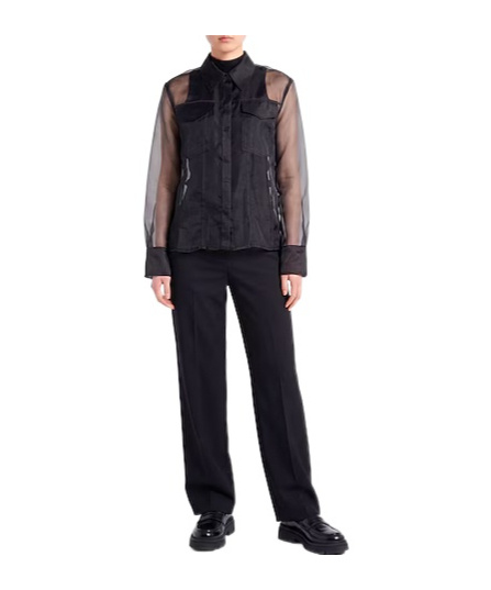 GANNI Ganni Sheer Organza Long Sleeve Shirt