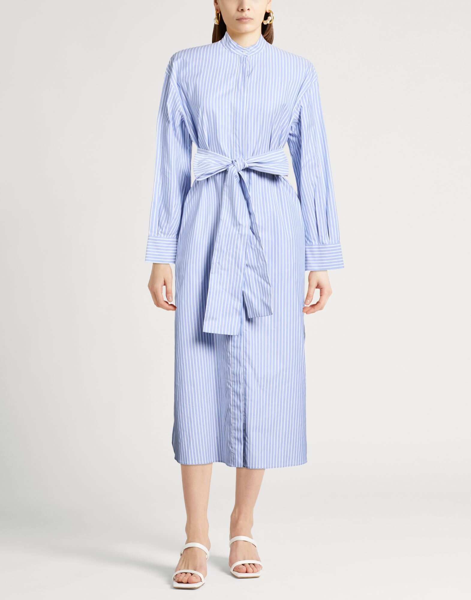 MAX MARA Max Mara Striped Belted Shirt Dress