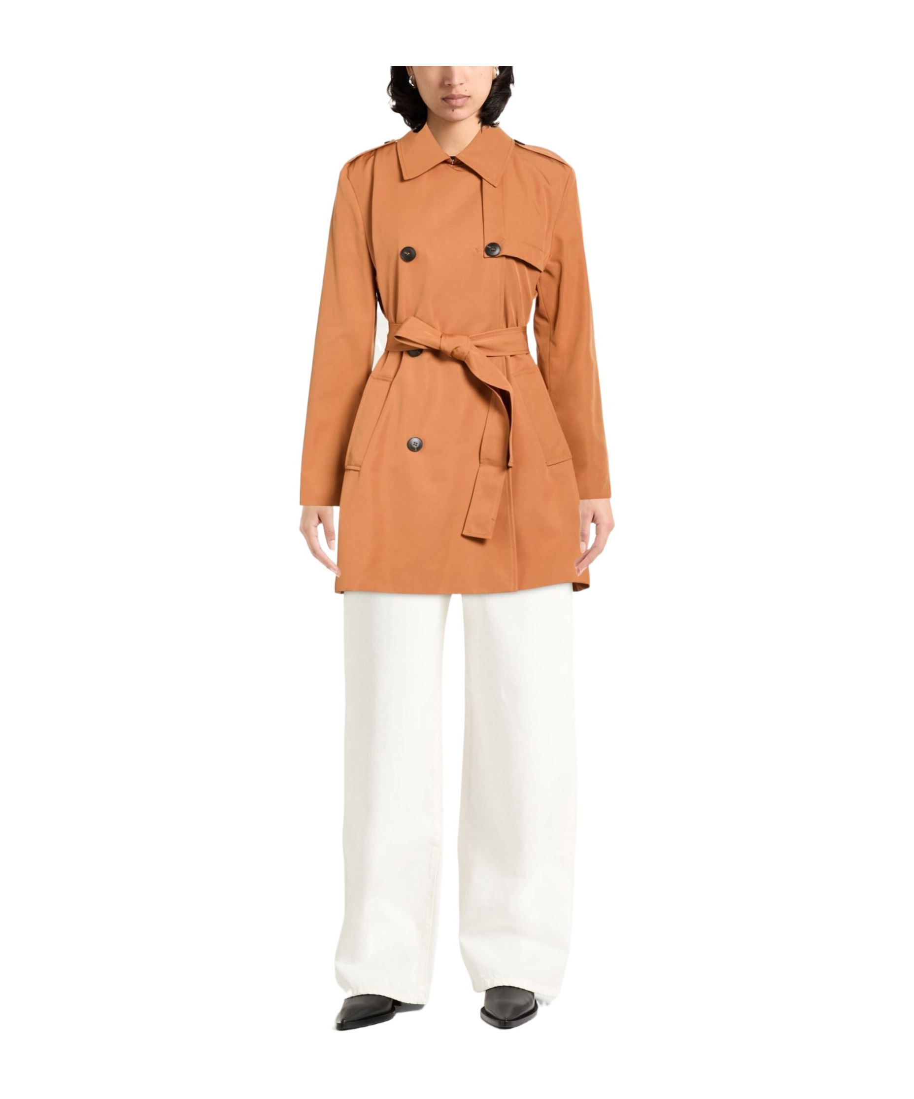 MAX & CO. MAX&Co. Double-Breasted Trench Coat with Belt