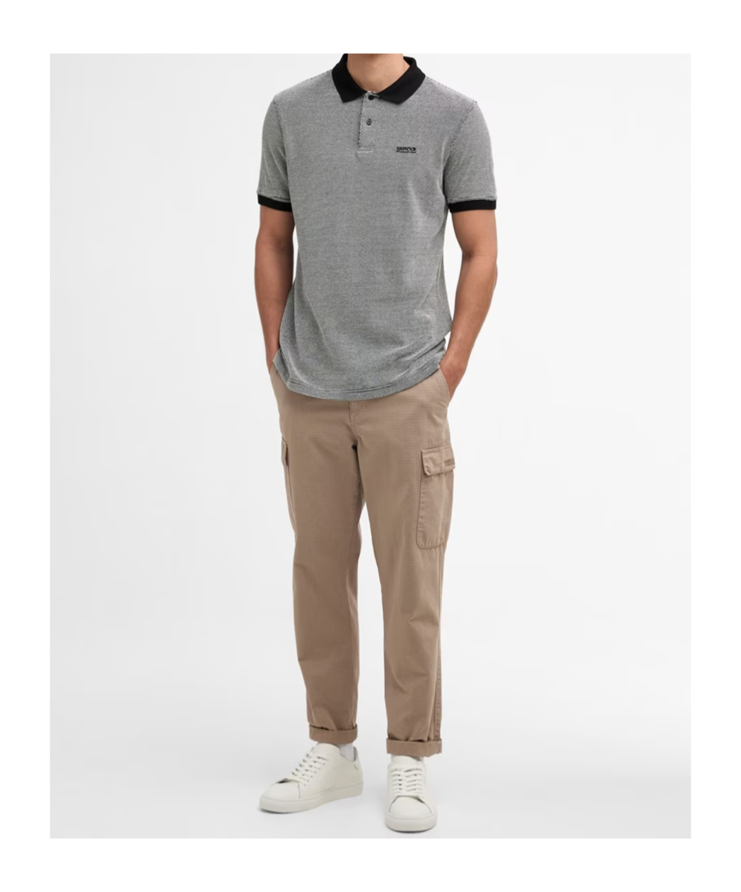 BARBOUR Logo embroidered polo shirt