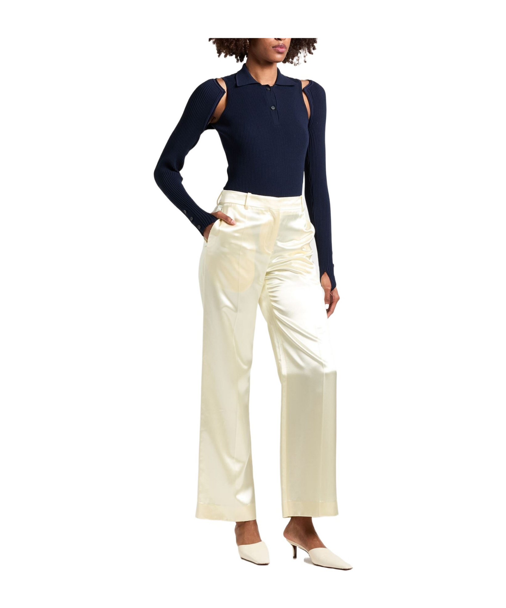 JACQUEMUS Jacquemus Ribbed Knit Bodysuit with Detachable Sleeves