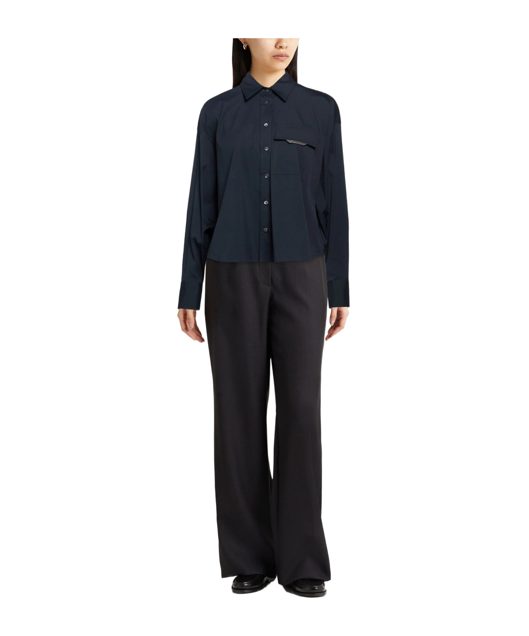 BRUNELLO CUCINELLI Brunello Cucinelli Solid Color Shirt with Appliqués