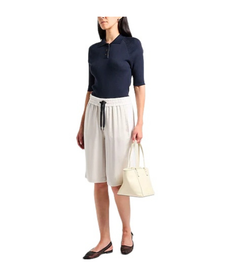 BRUNELLO CUCINELLI Brunello Cucinelli Solid Knit Polo with Appliqués