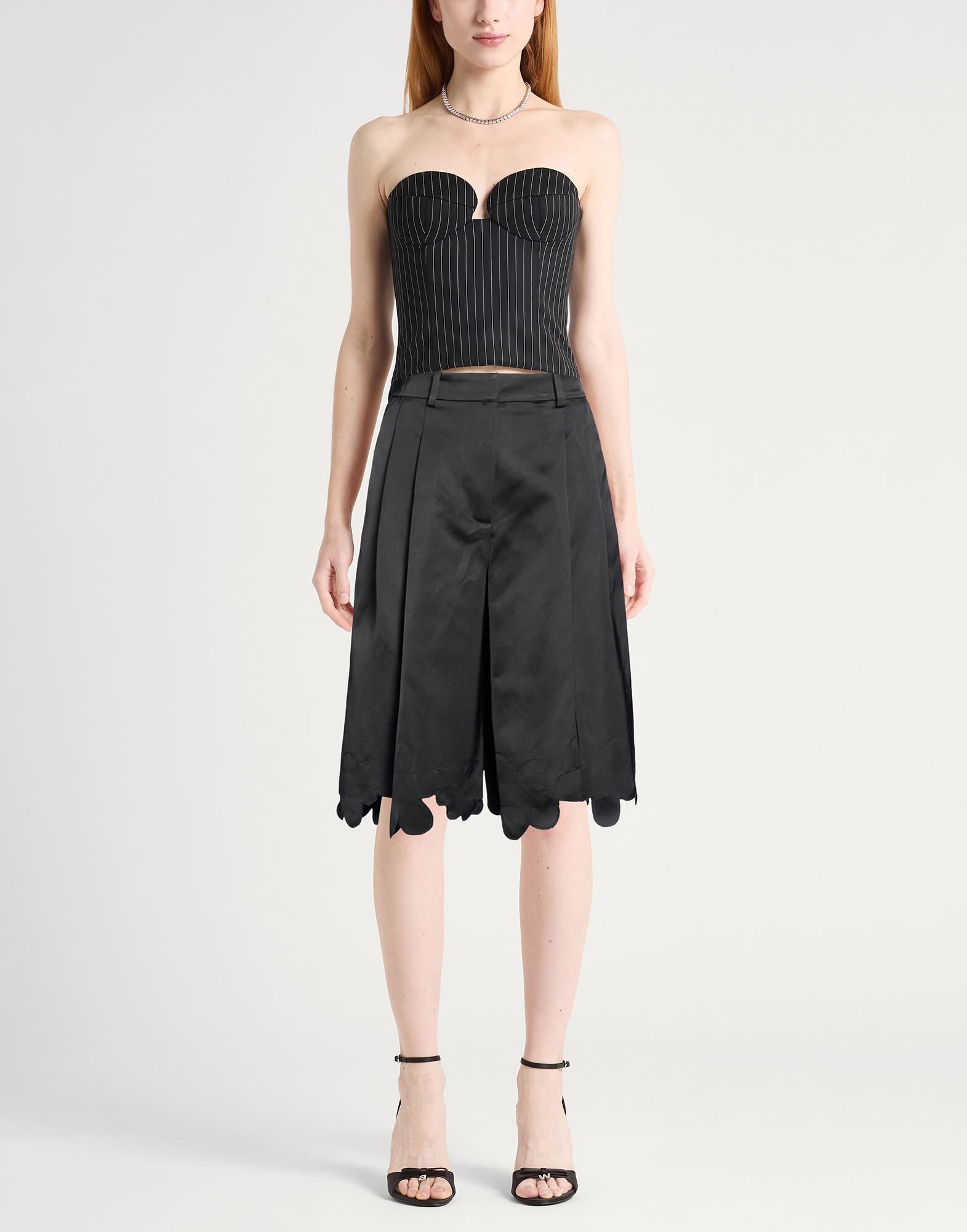 MARNI Marni Satin Bermuda Shorts with Scalloped Hem