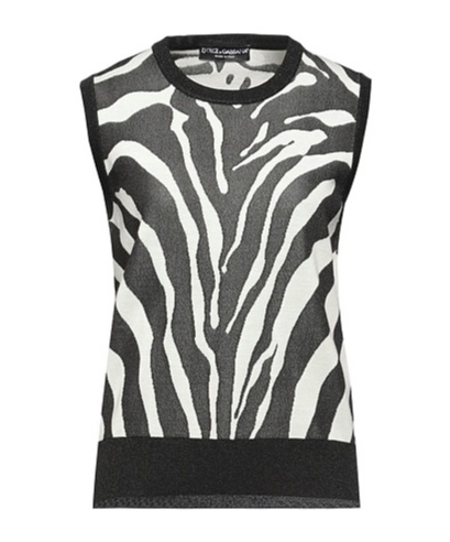 DOLCE & GABBANA Dolce & Gabbana Zebra Print Knit Vest