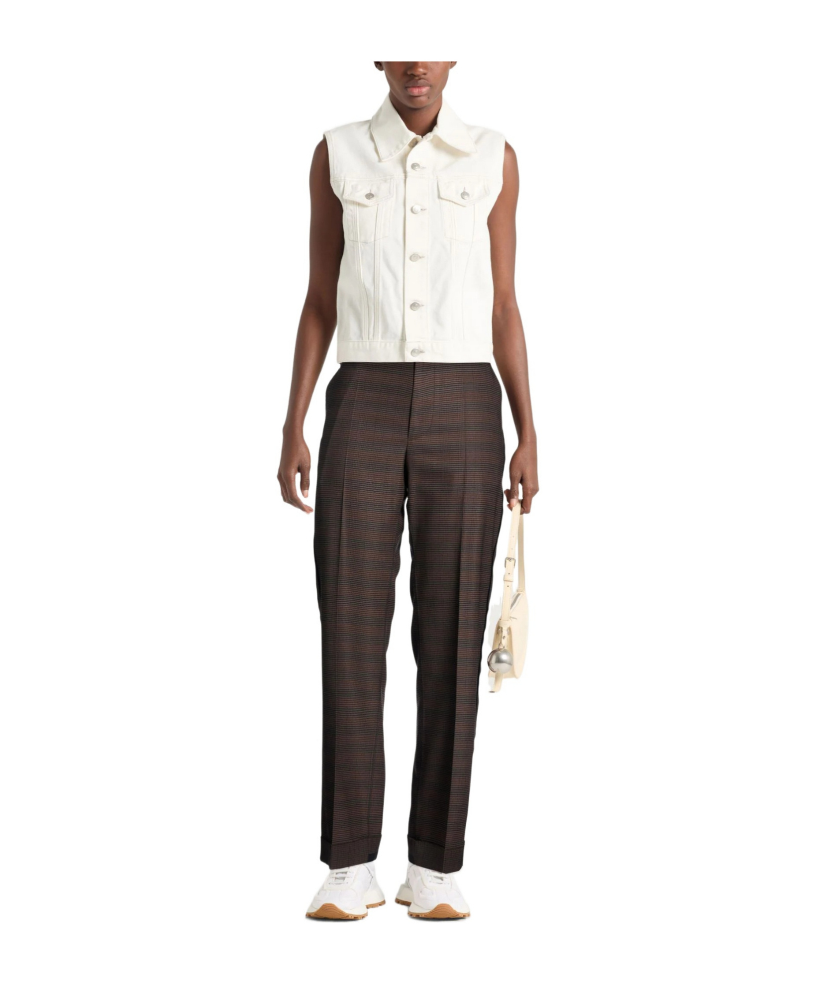 MAISON MARGIELA Mm6 Maison Margiela Plaid Wool Blend Trousers