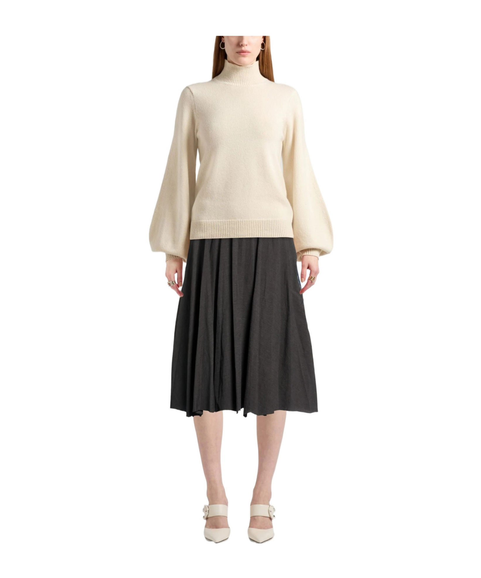 BALENCIAGA Balenciaga Flared Denim Midi Skirt