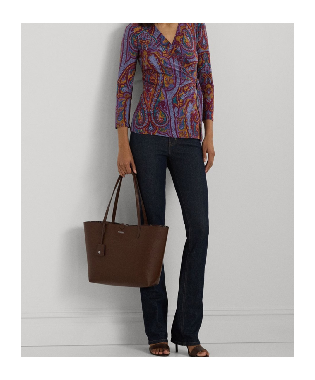 RALPH LAUREN Ralph Lauren Jainab Paisley Print Wrap Top