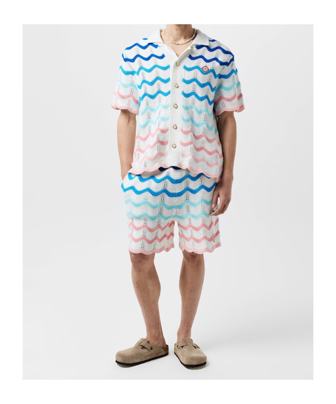 CASABLANCA Gradient Wave Crochet Shirt