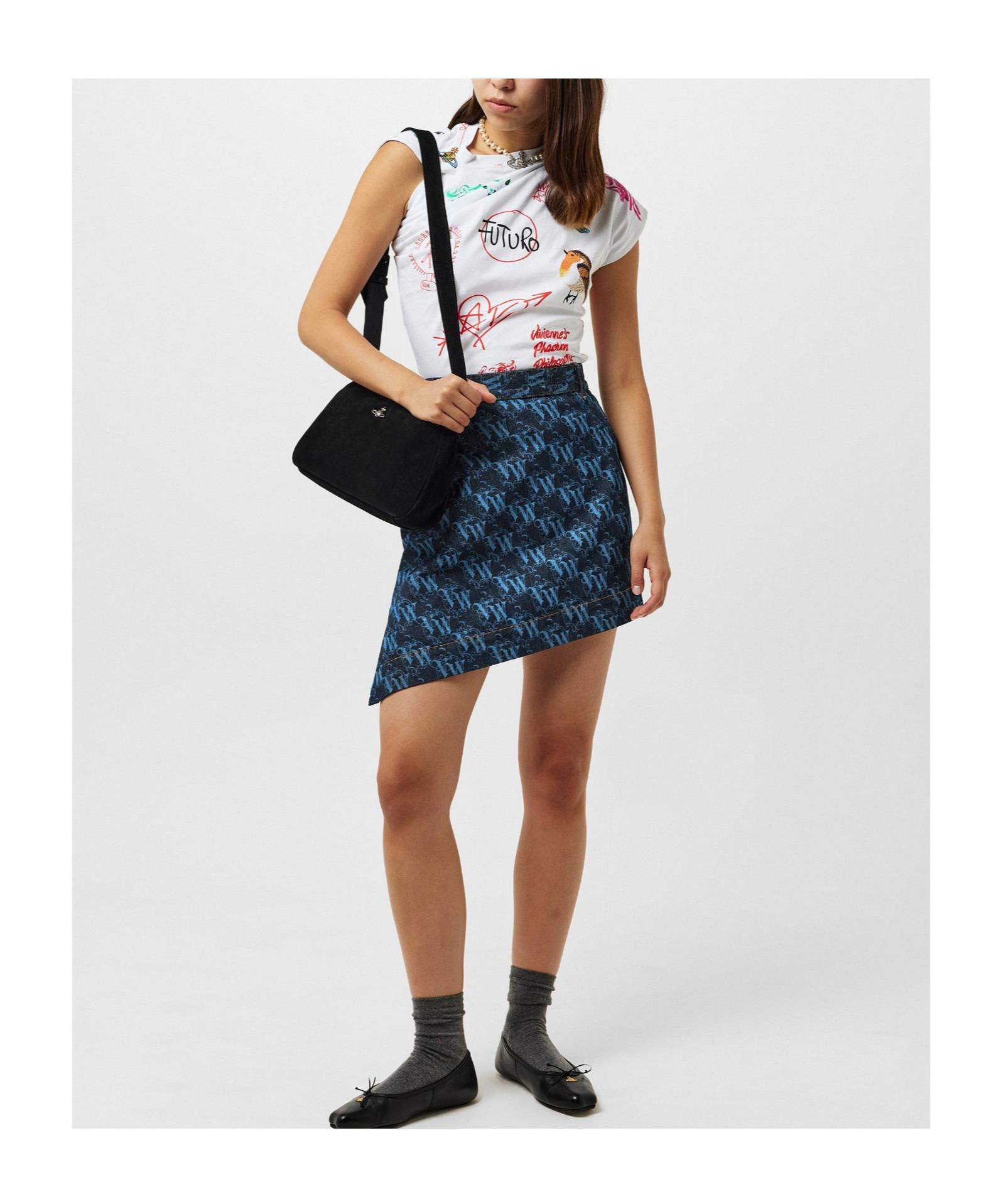 VIVIENNE WESTWOOD Vivienne Westwood Asymmetrical Monogram Denim Skirt
