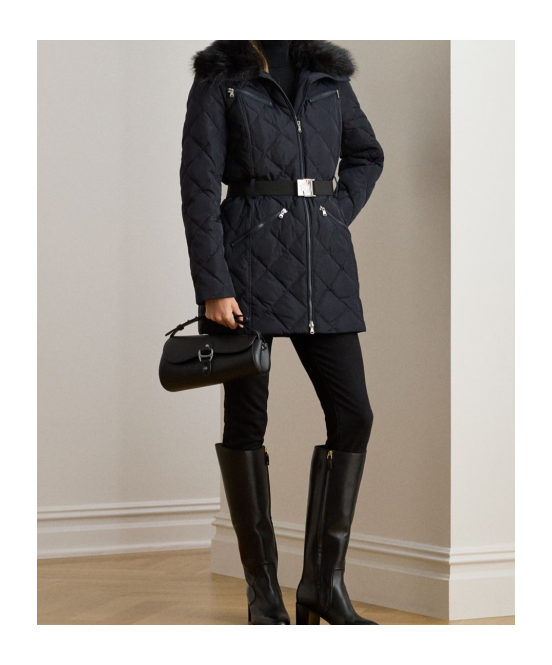RALPH LAUREN Ralph Lauren Leather Medium Puffer Jacket