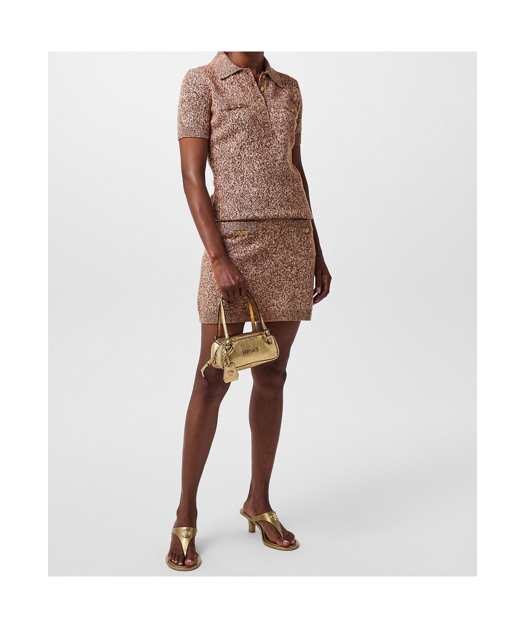 VERSACE Versace Fitted Mini Skirt with Decorative Buttons