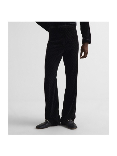 GUCCI Gucci Velvet Monogram Straight Leg Trousers