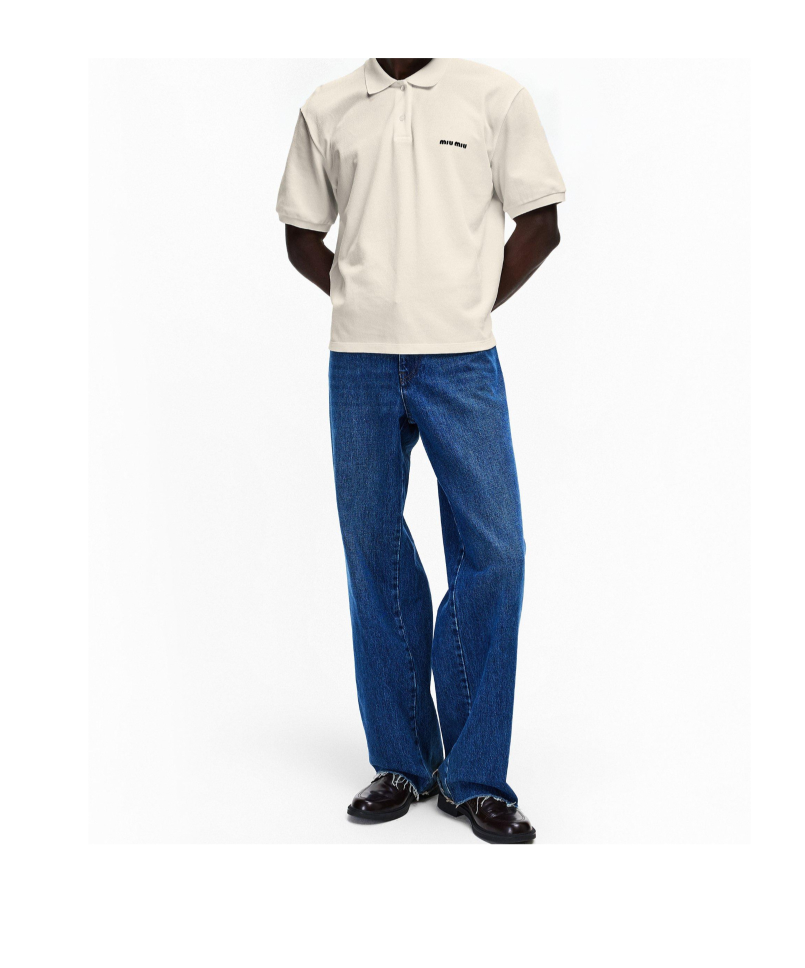 MIU MIU Off-white short-sleeve polo shirt
